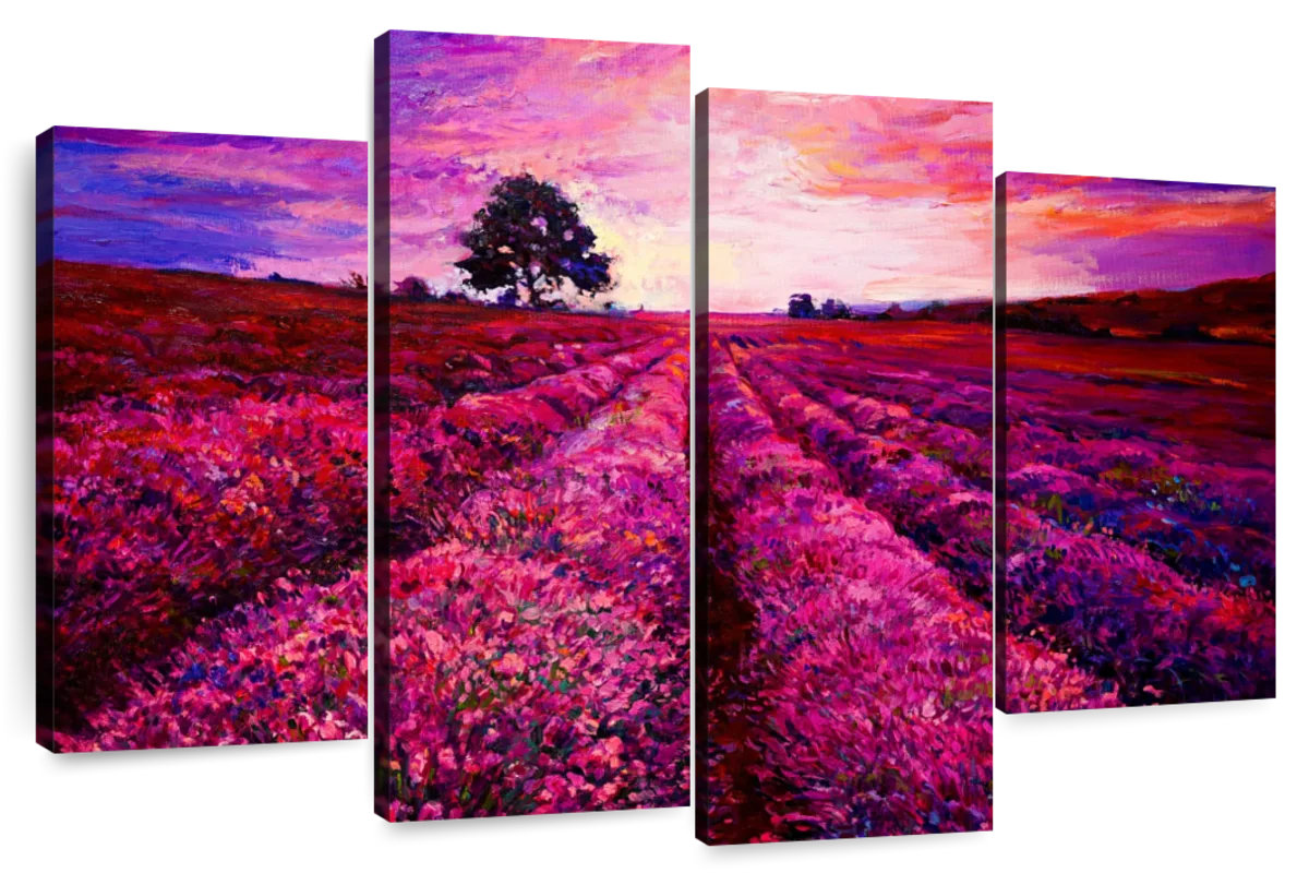 Millwood Pines Alvord Pink Lavender Field | Wayfair