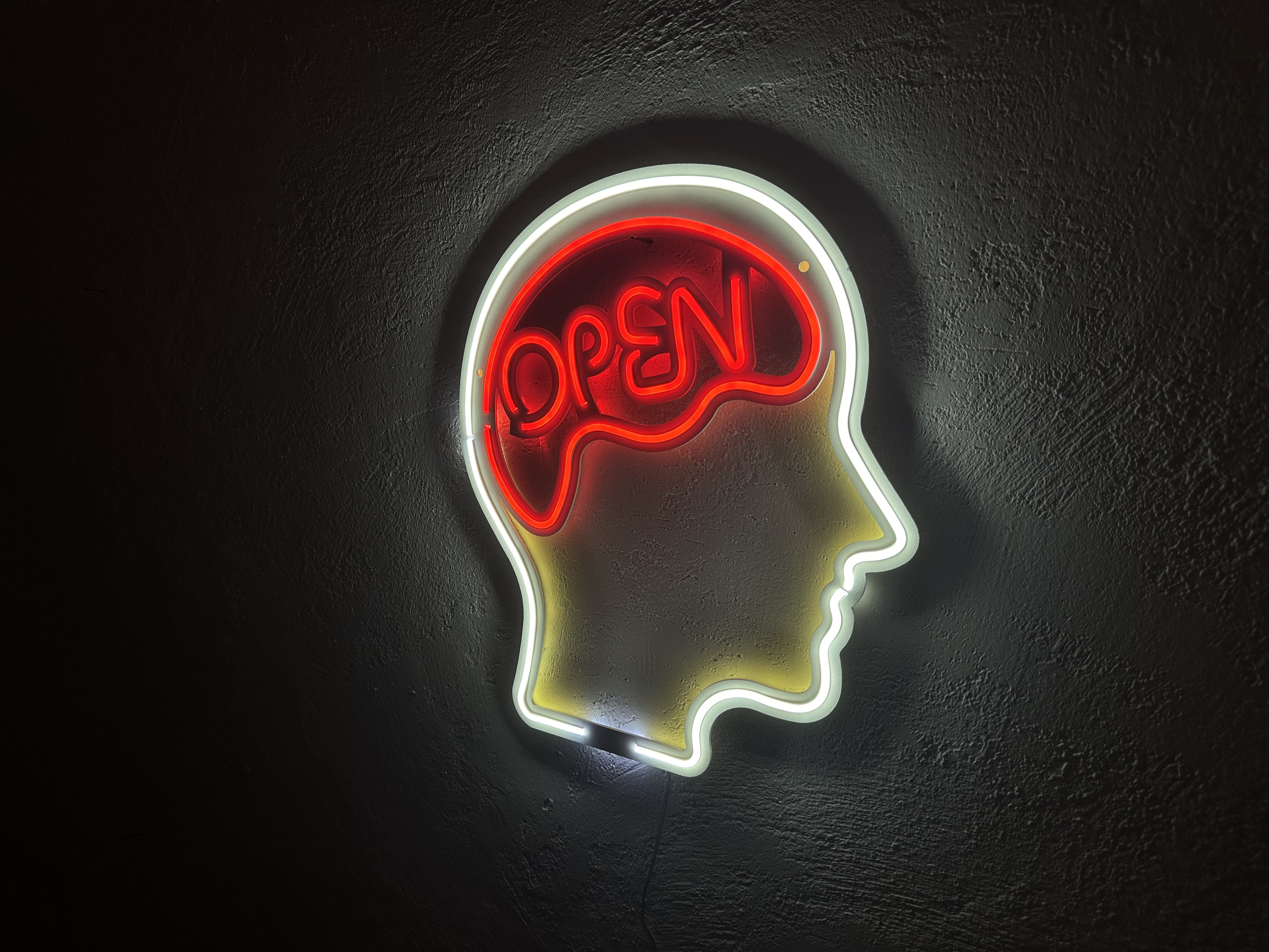 Trinx Open Mind Metal Neon Sign, Neon Sign, Neon Wall Art, Bright and ...