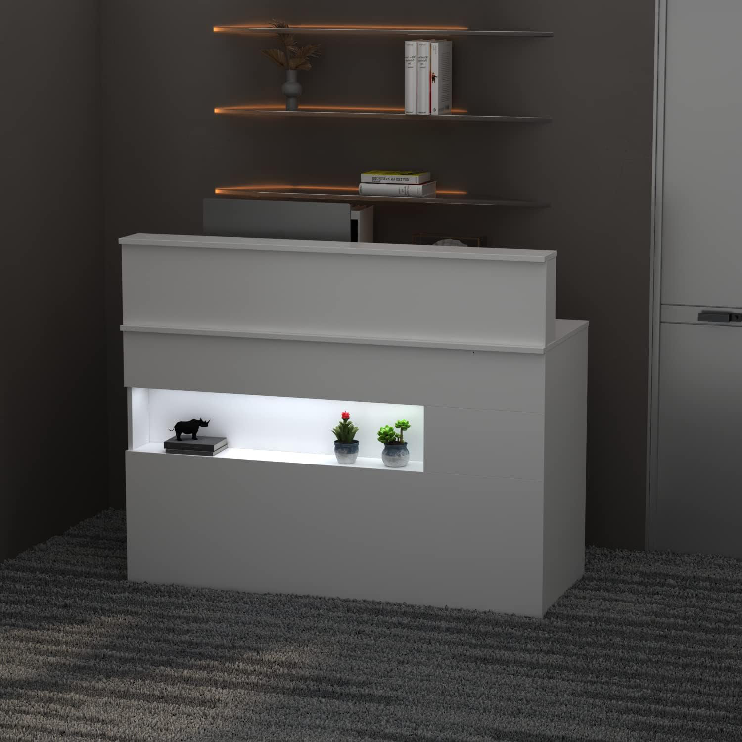 Metro Lane Reception Desk With Lockable Drawers & Lights Reception ...