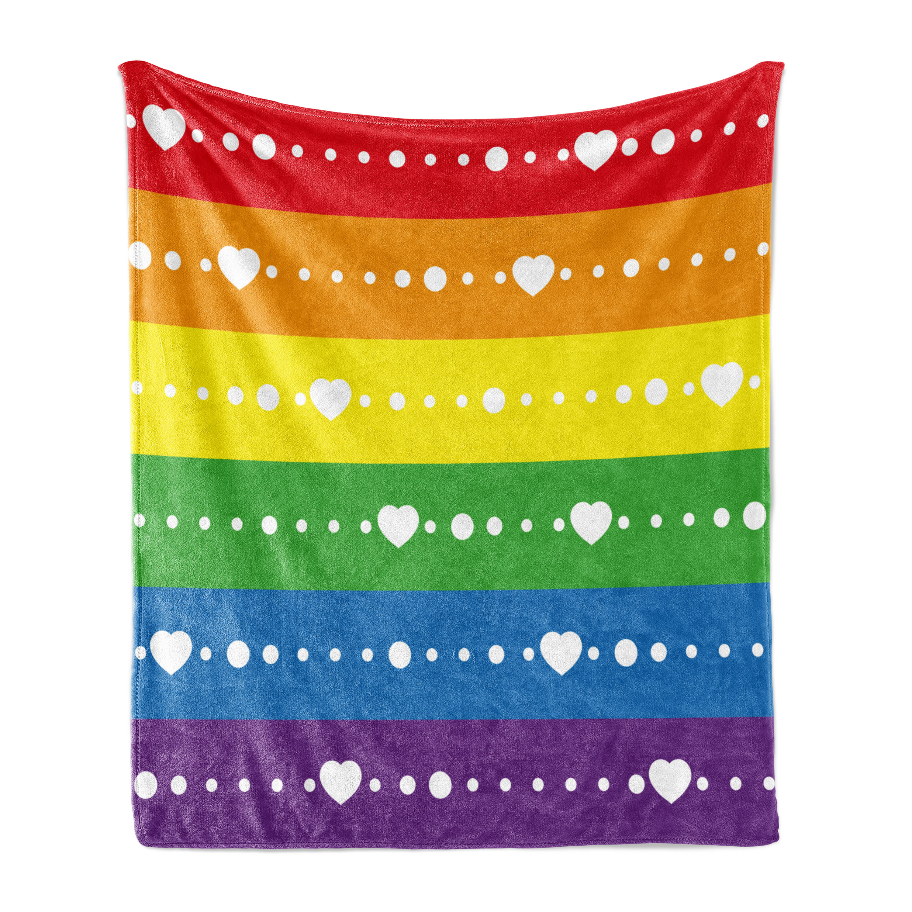 Ambesonne Rainbow Fleece Throw Blanket Gay Pride Flag Dots Multicolor ...