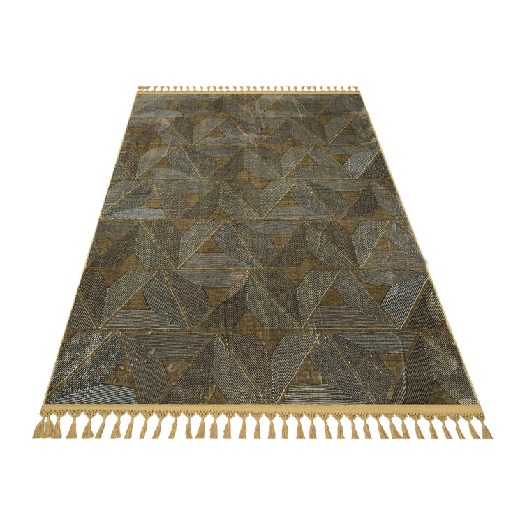 Gracie Oaks Douglassville Brown Geometric Area Rug | Wayfair.co.uk