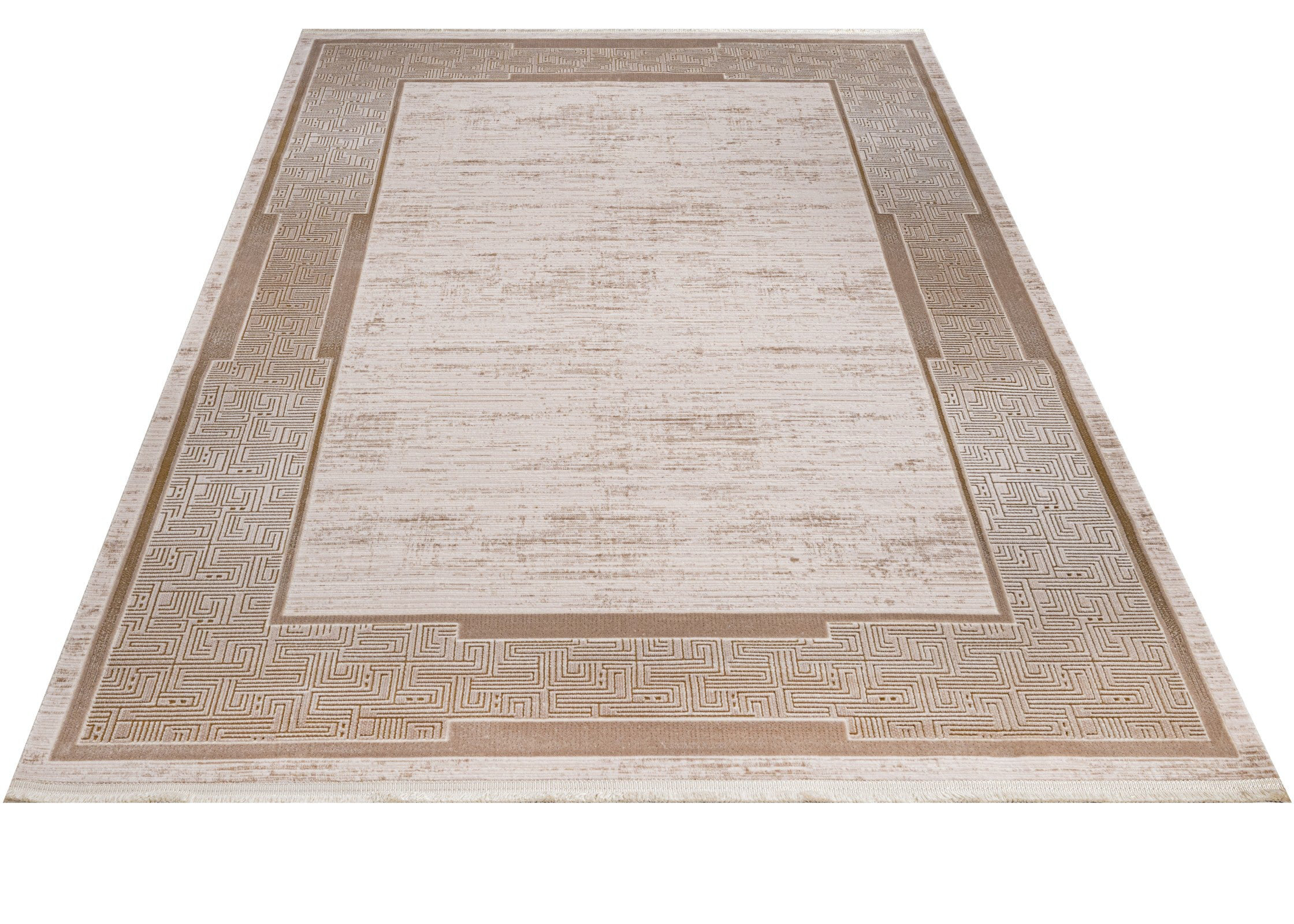 Aegean House Ronja Beige Framed Acyrlic Machine Made Area Rug | Wayfair