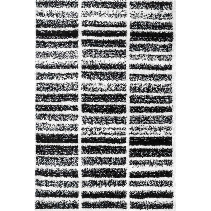Ebern Designs Ainslei Black/White/Gray Rug & Reviews | Wayfair
