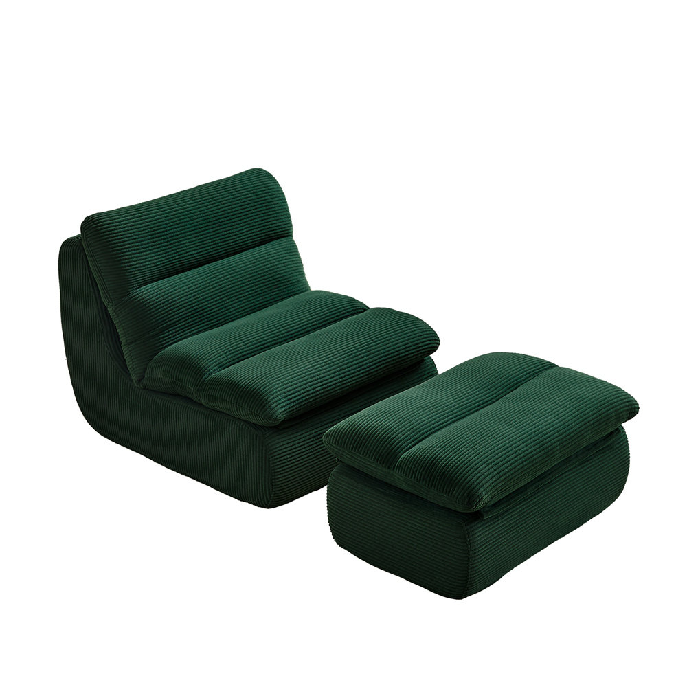 George Oliver Modern Compressed Lounge Chair with Ottoman | Wayfair