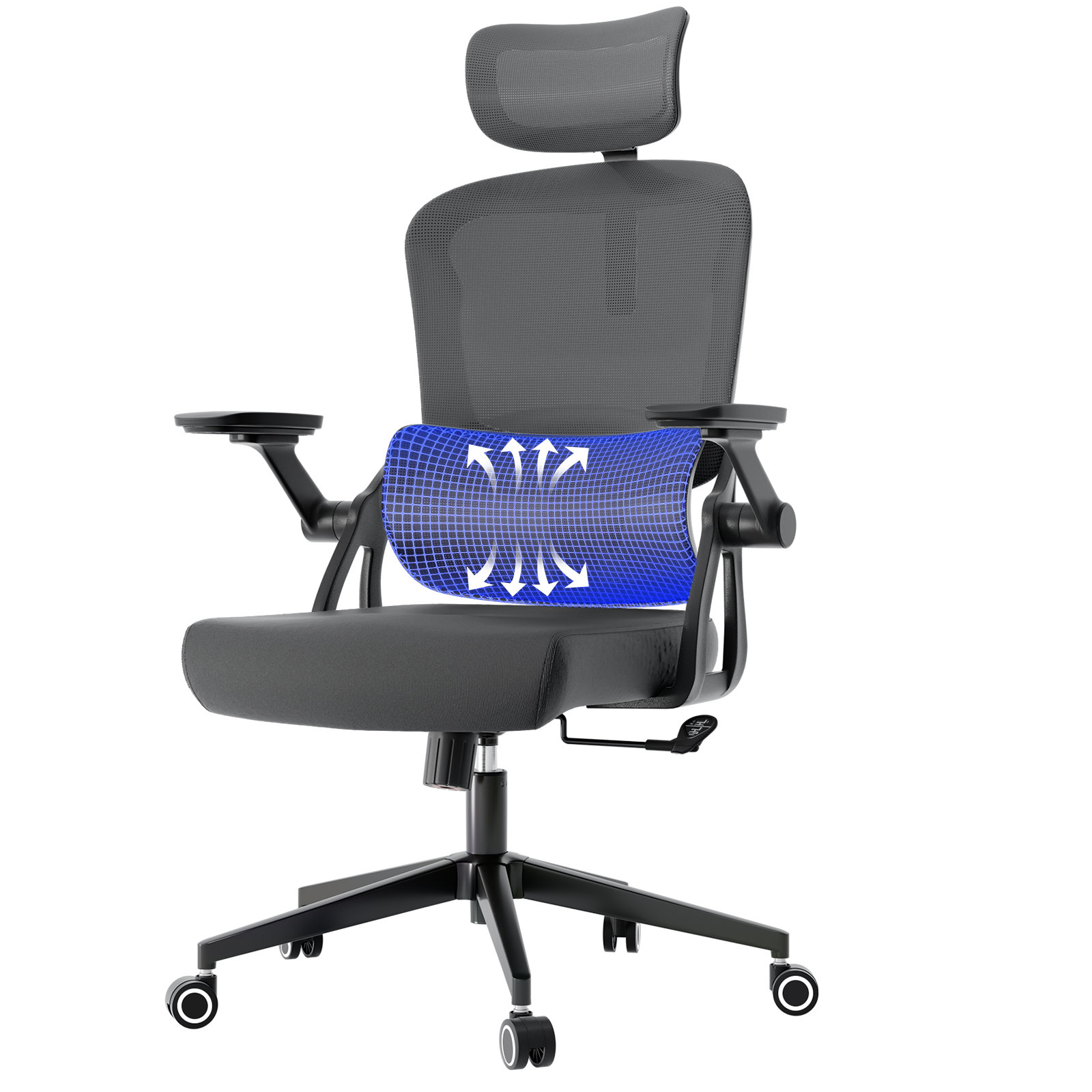 Inbox Zero Heavy Duty Ergonomic Desk Office Chair, High Back Home ...