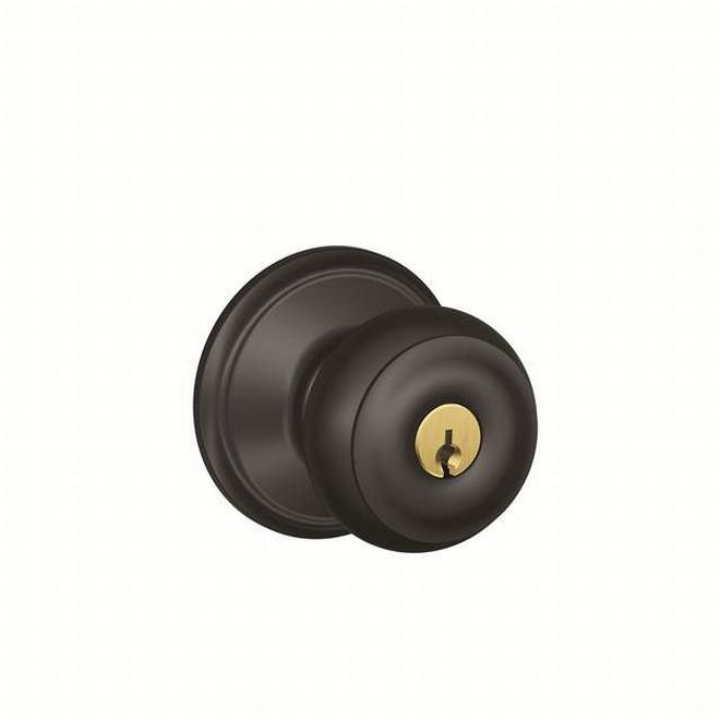 Schlage Georgian Knob Single Cylinder Keyed Entry Storeroom Lock ...
