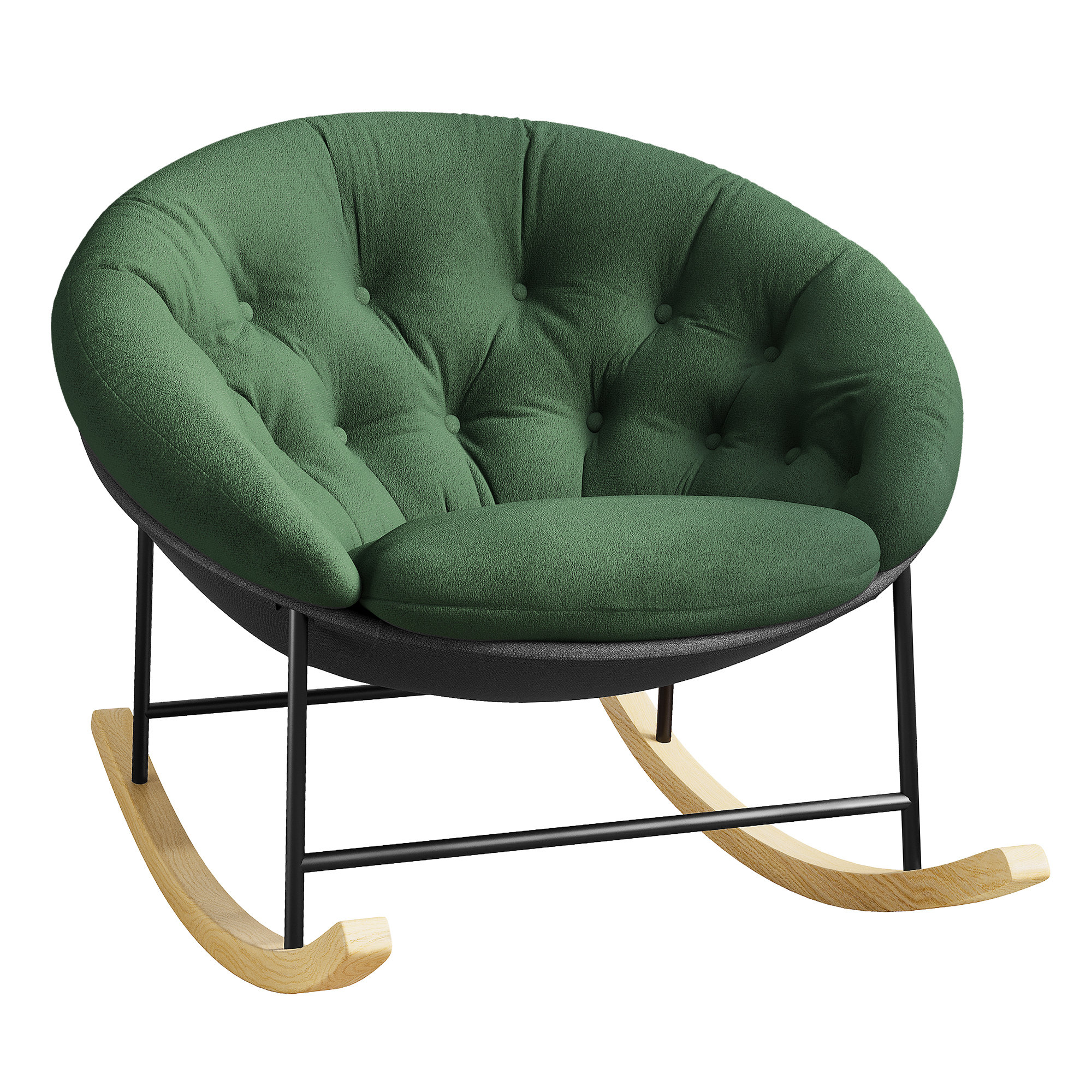 Bayou Breeze Round Rocking Chair with Solid Wood Legs Lambswool ...