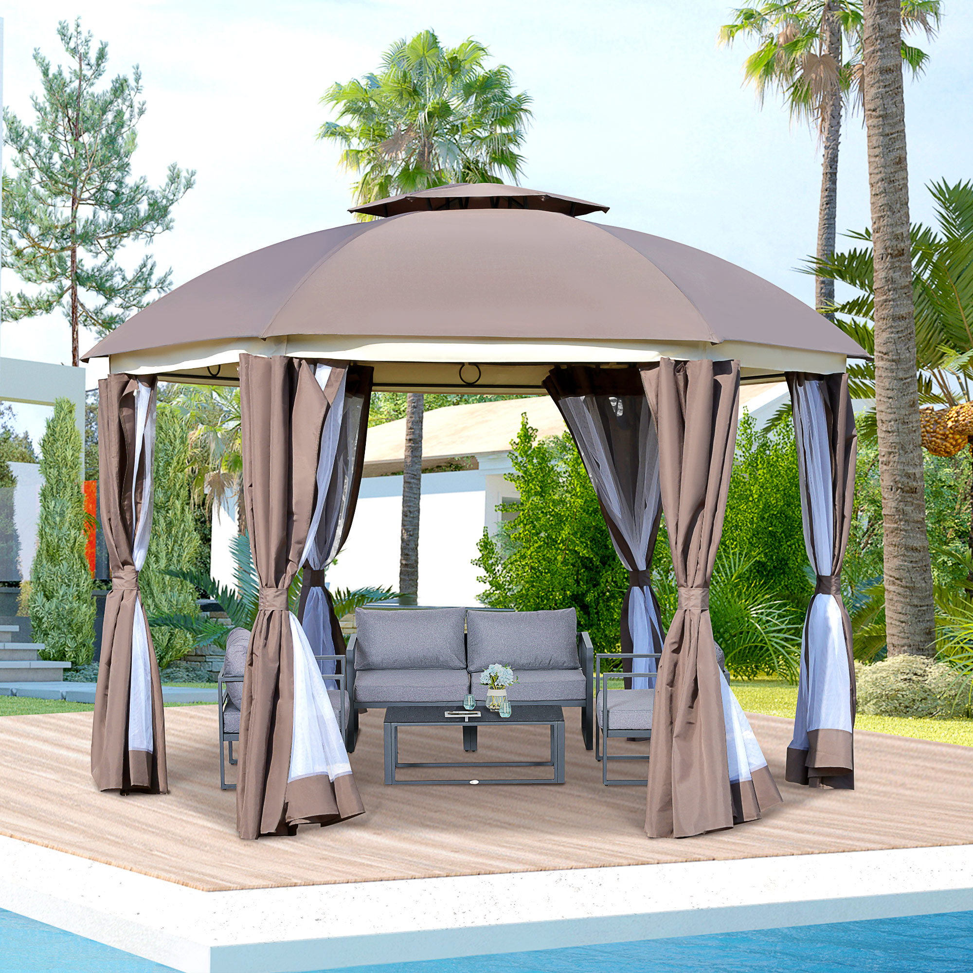 Outsunny 12' X 12' Metal Patio Gazebo & Reviews - Wayfair Canada