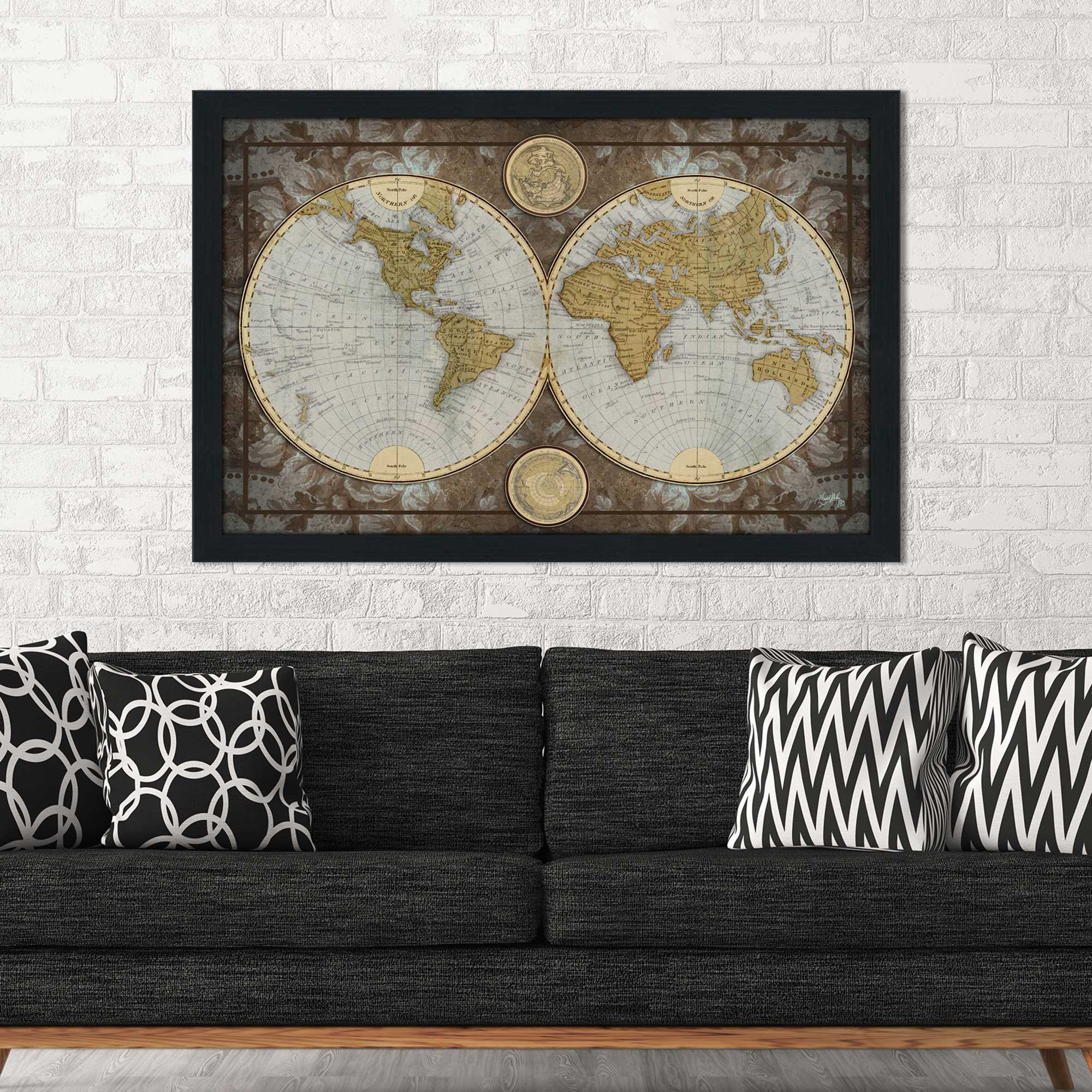 World Menagerie World Map - Picture Frame Graphic Art Print | Wayfair