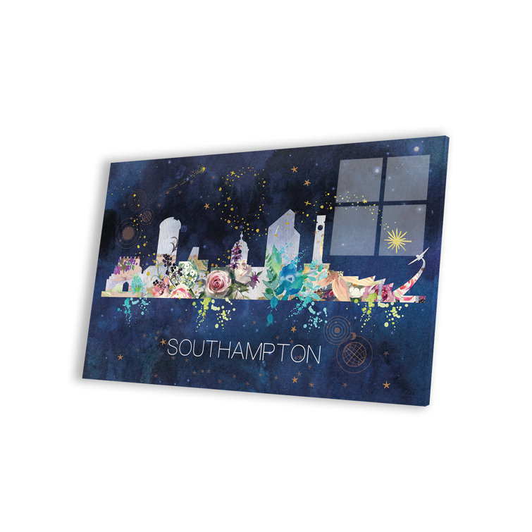 Winston Porter Southampton Skyline On Glass by Natalie Ryan Print | Wayfair