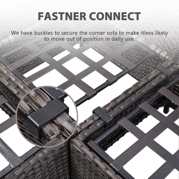 Red Barrel Studio® Schutt 8 Person Outdoor Sectional Seating Group with ...