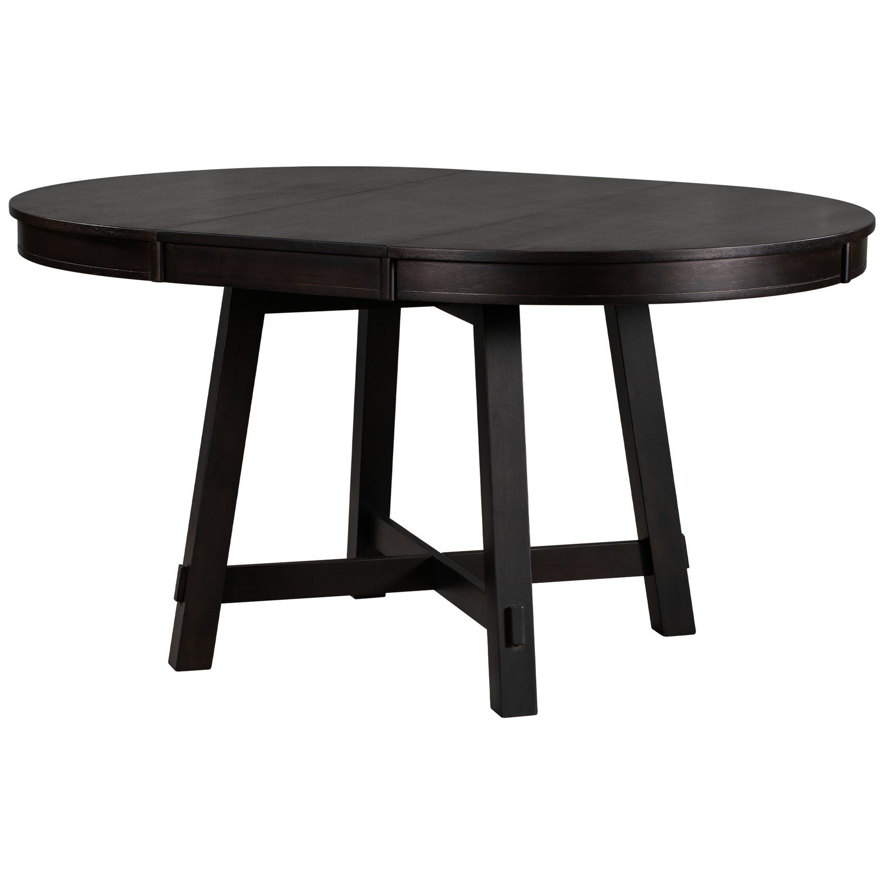 Gracie Oaks Finish Extendable Table, Solid Wood, Round, 42" - 58 ...