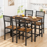 5 Piece Black Kitchen & Dining Room Sets You'll Love | Wayfair