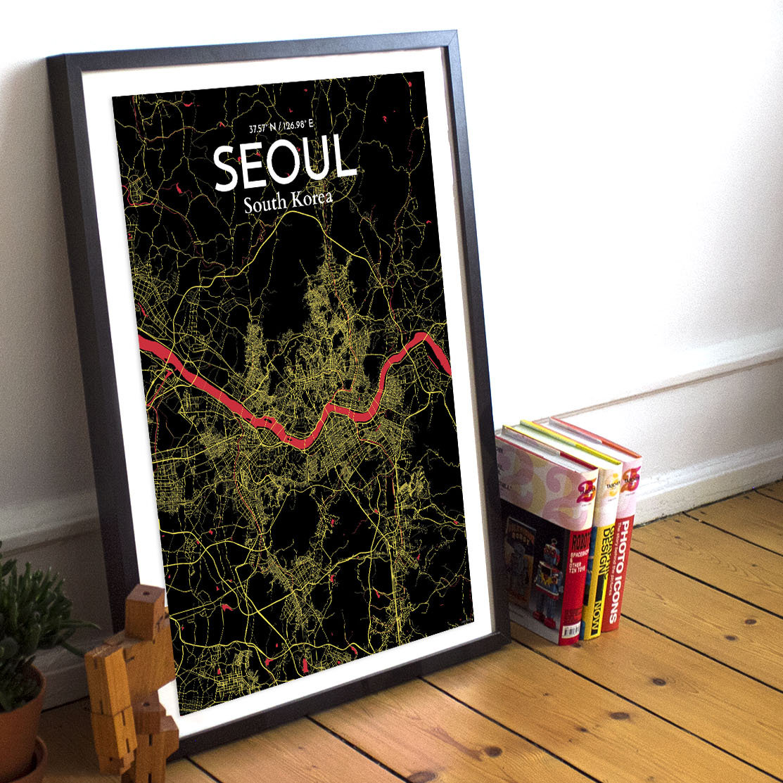 East Urban Home Seoul City Map - Unframed Graphic Art Print on Paper ...
