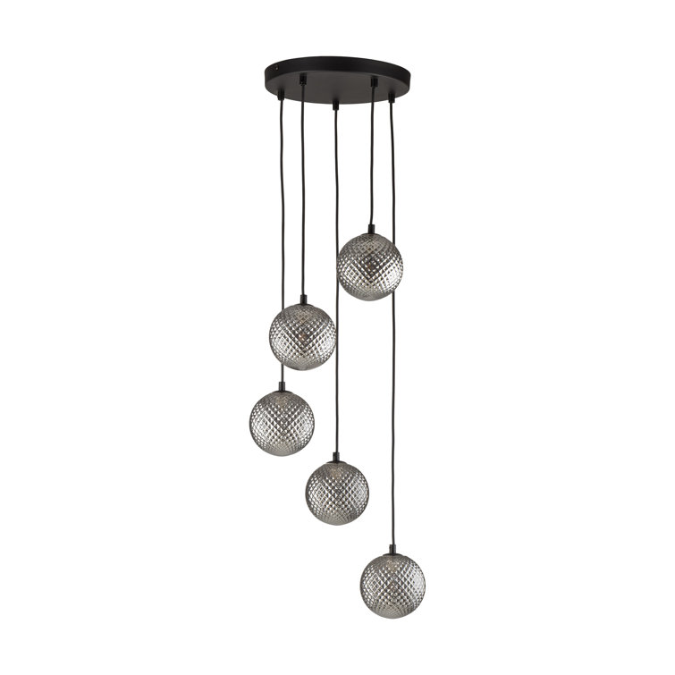 George Oliver Apison 5 - Light Stainless Steel Cluster Pendant ...