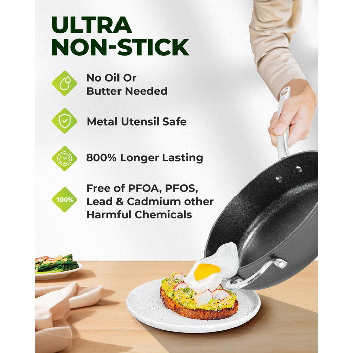 Granitestone Armor Max 5.5 Quart Heavy Duty Hard Anodized Nonstick ...