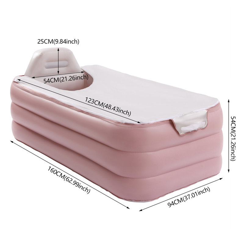OUKANING 1 Person - Person Plastic Rectangle Inflatable Hot Tub ...