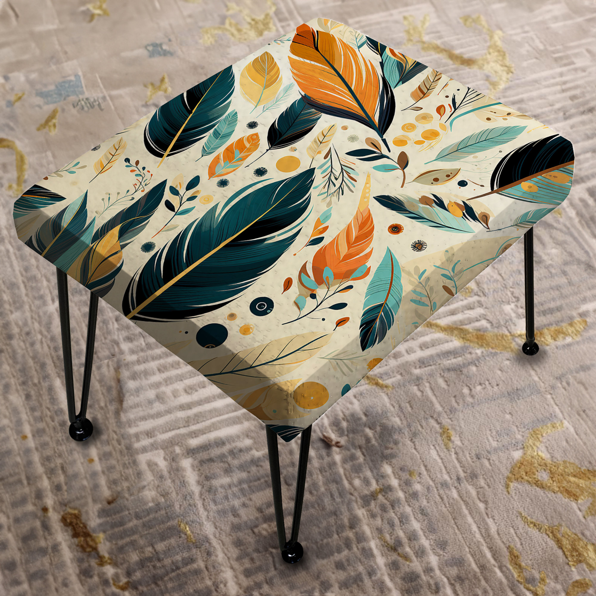 Design Art Artistic Nomad Boho Pattern Earth Tones III - Boho Rectangle Ottoman | Wayfair