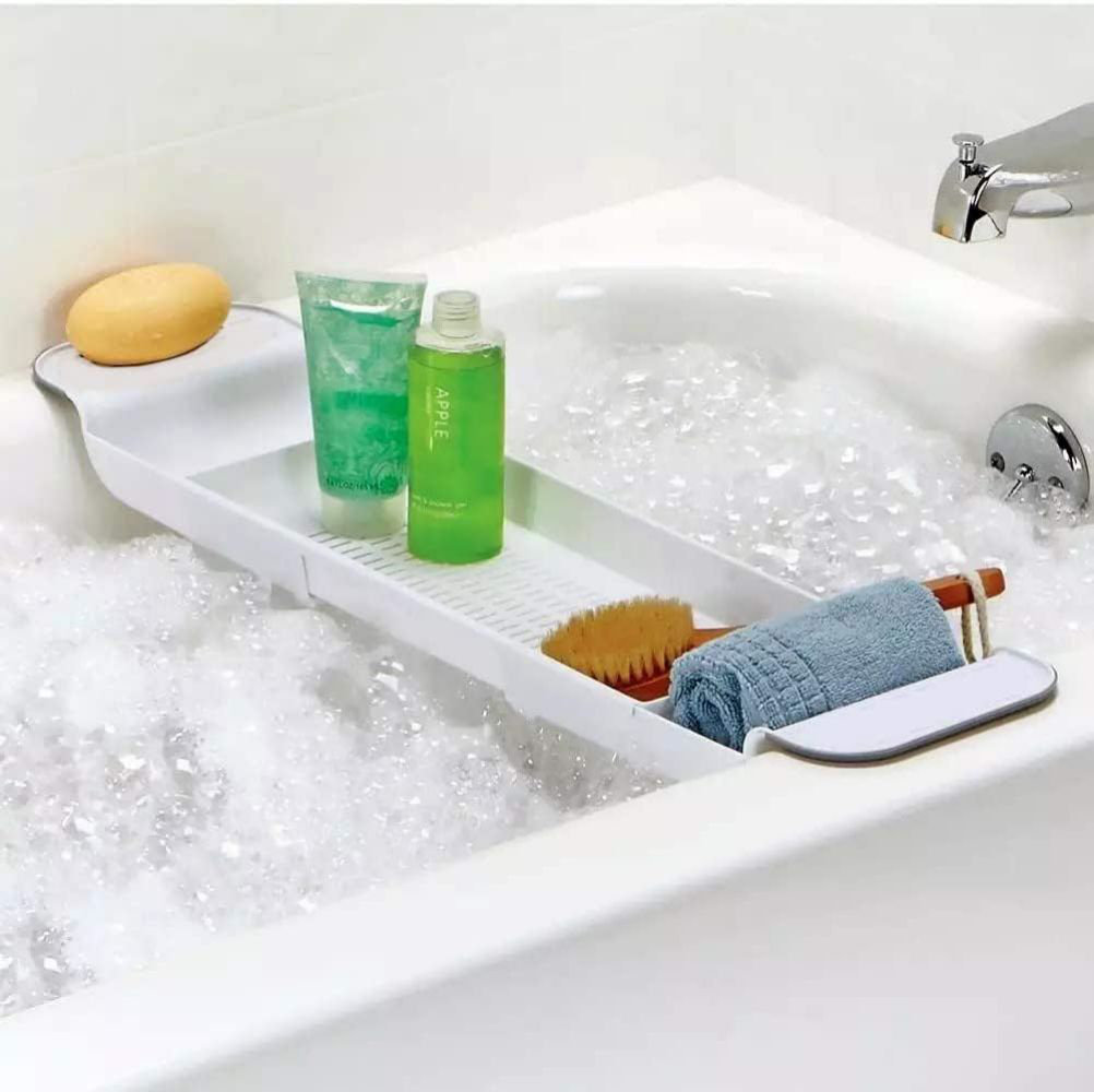 Latitude Run® Bathtub Caddy Bath Bridge Tray Caddy Extendable Book ...