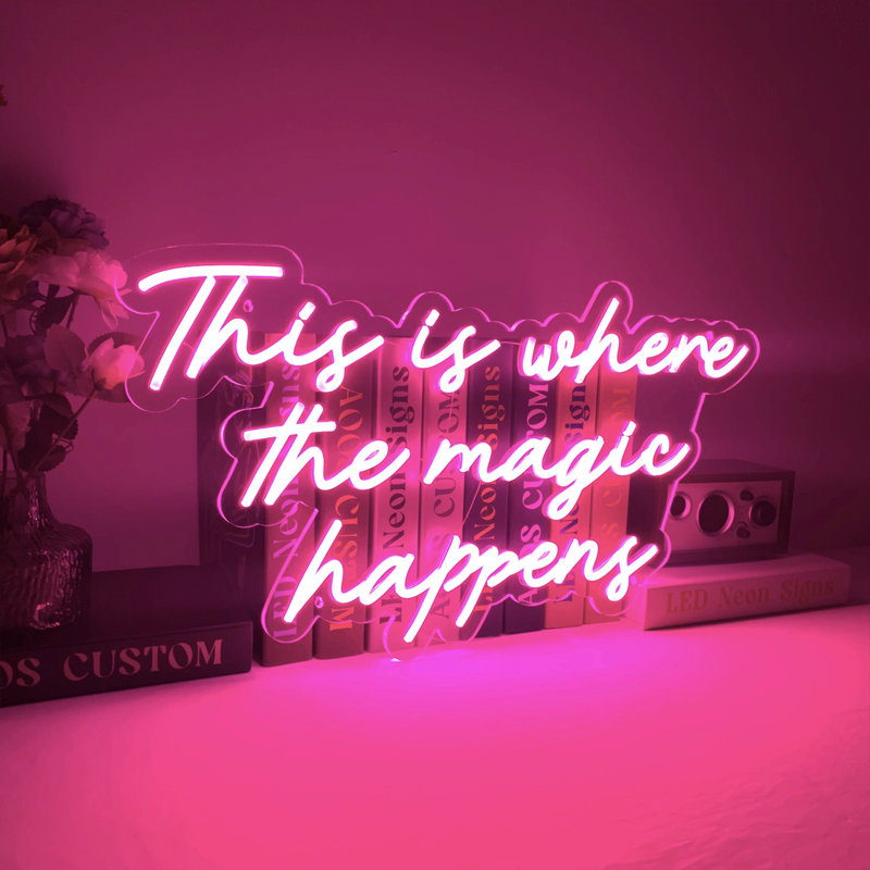 Trinx This Is Where the Magic Happens 24" Neon Sign & Reviews | Wayfair