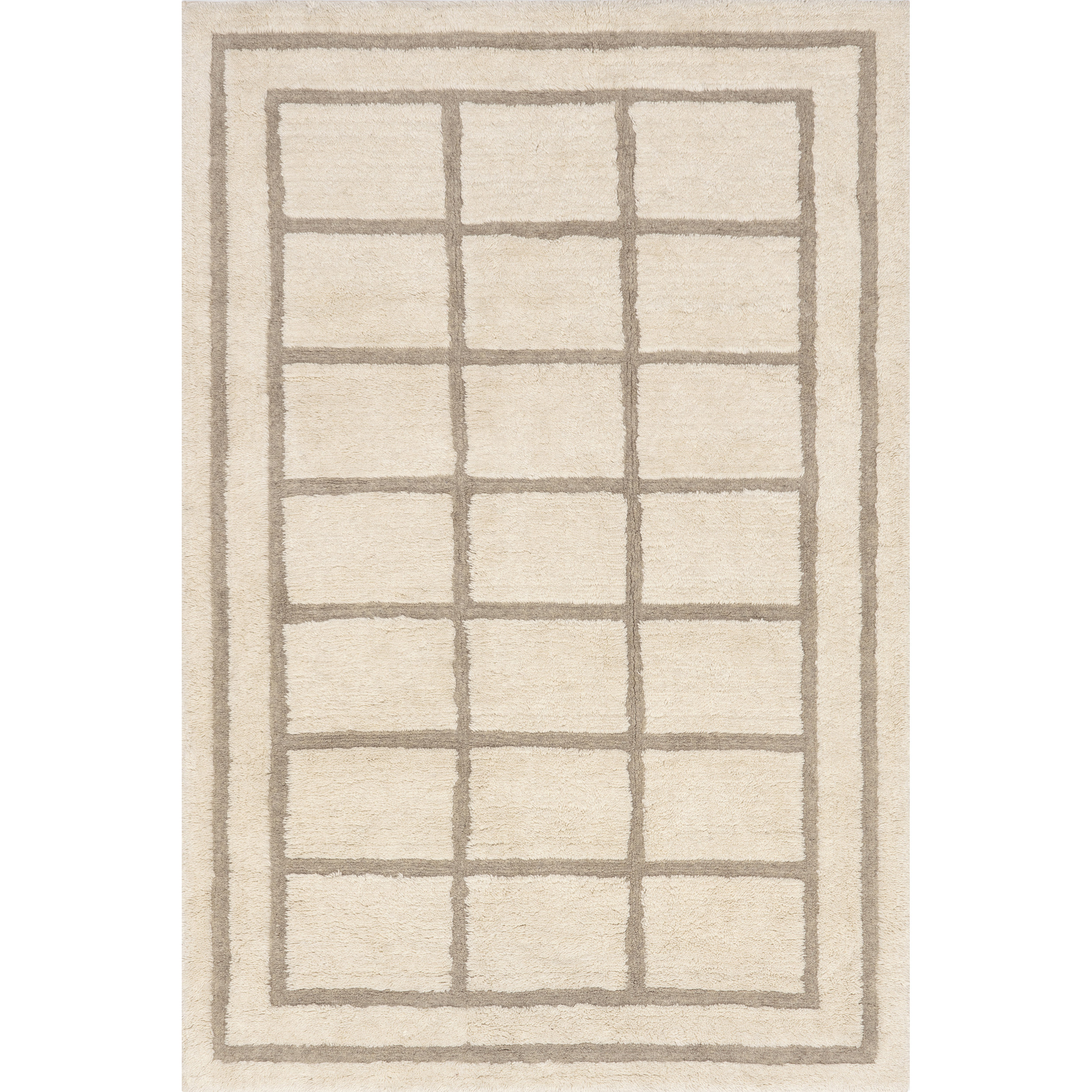 Gracie Oaks Brynne Geometric Blocks Wool Machine Washable Area Rug ...