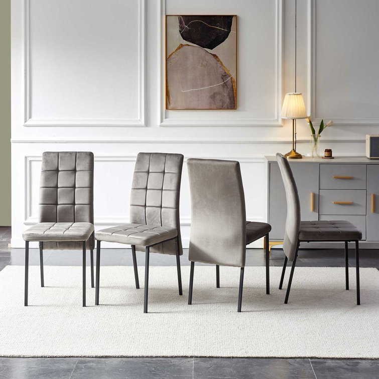 NORDICANA Brooklyn Velvet High Back Side Chair & Reviews | Wayfair