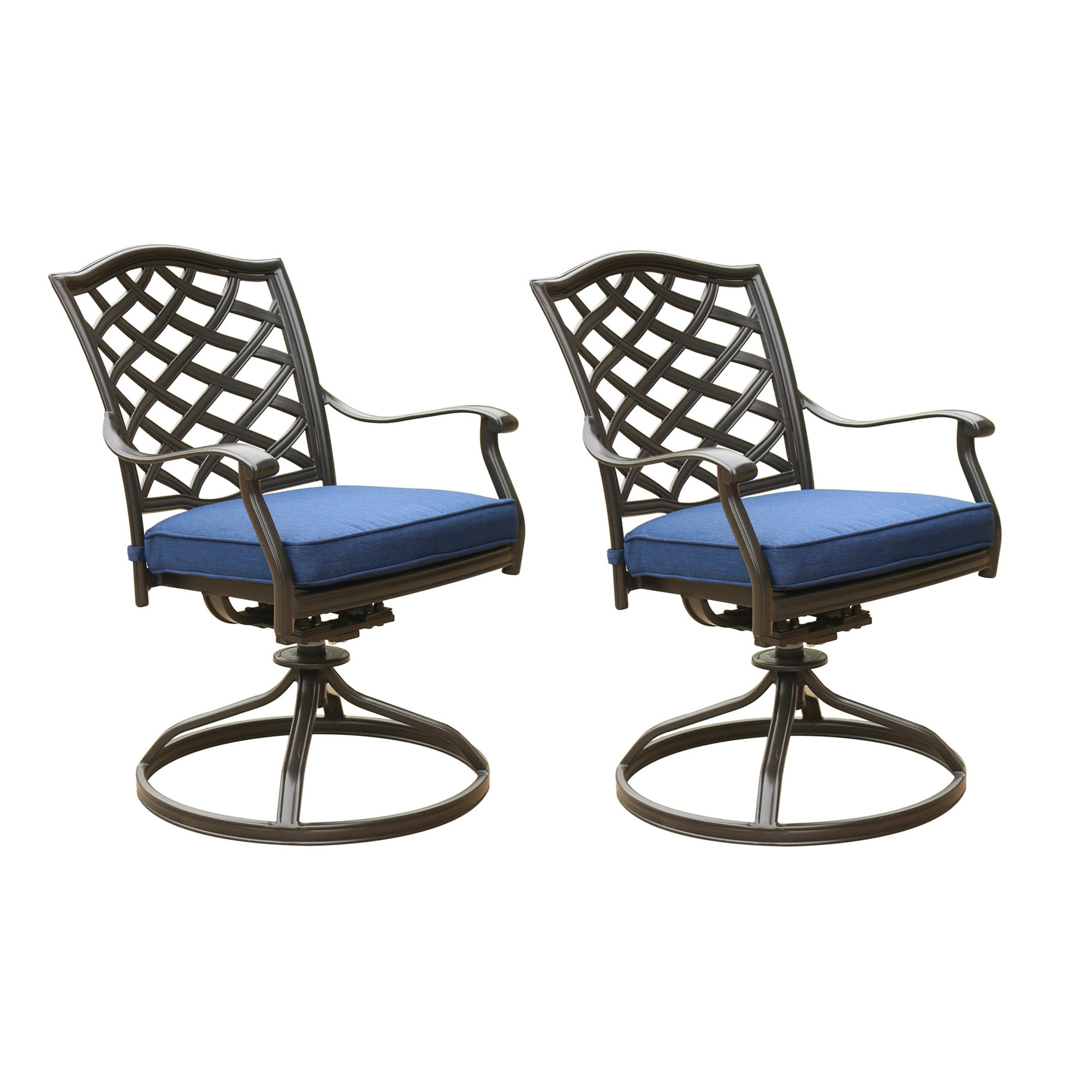 Rosecliff Heights Outdoor Patio Aluminum Swivel Rocker Dining Chair ...