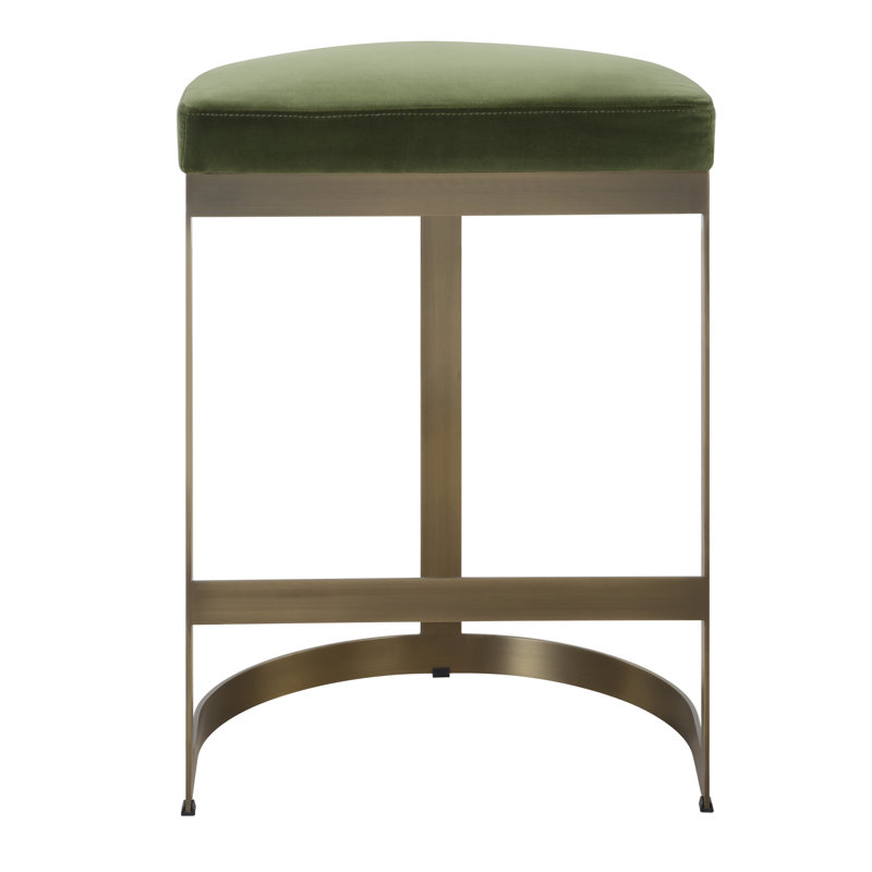 Everly Quinn Hilger Brass Moss Counter Stool | Wayfair