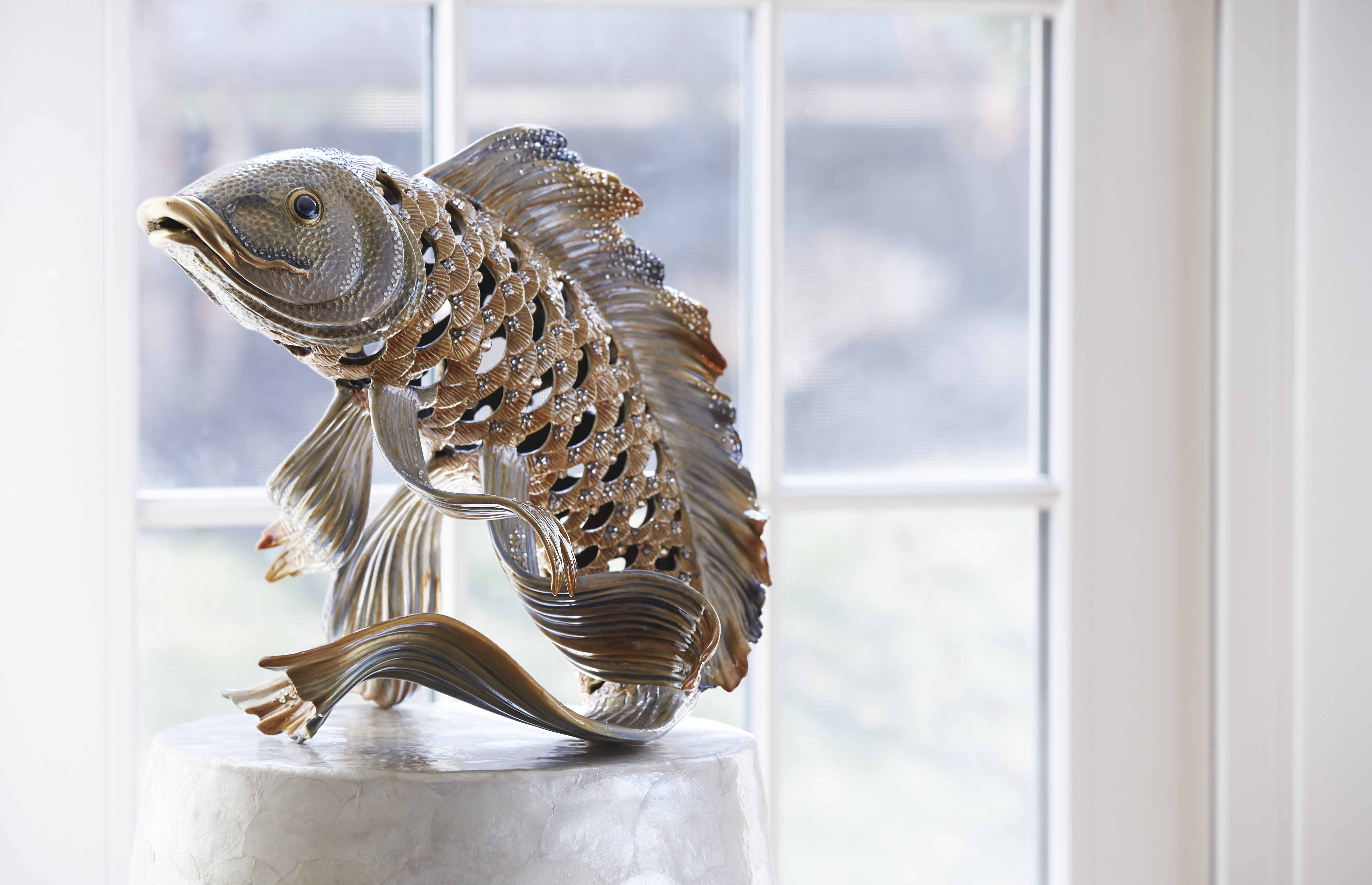 Jay Strongwater Asagi Koi Fish Figurine | Wayfair