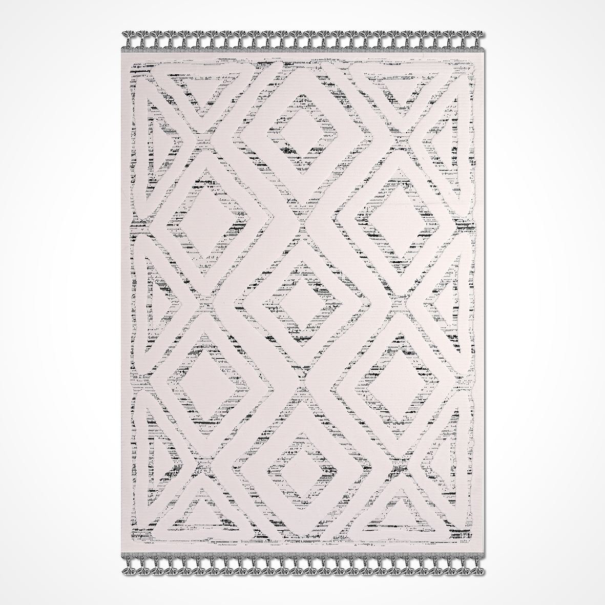 Union Rustic Loufkens Mulberry Beige Geometric Polyester Machine Made ...