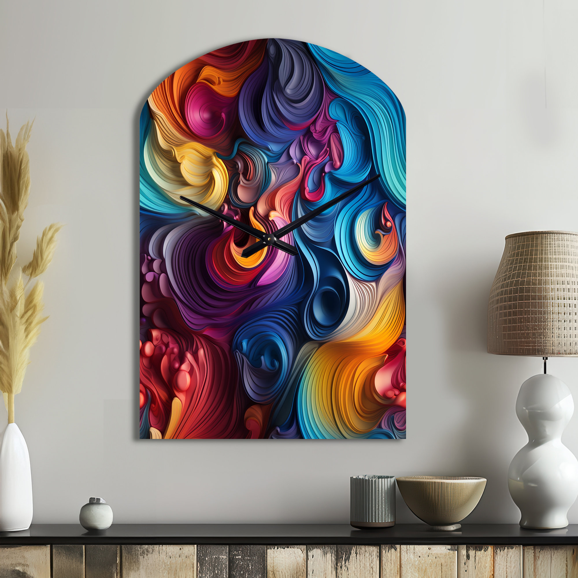 Design Art Popart Psychedelic Swirls - Abstract Asymmetrical Metal ...