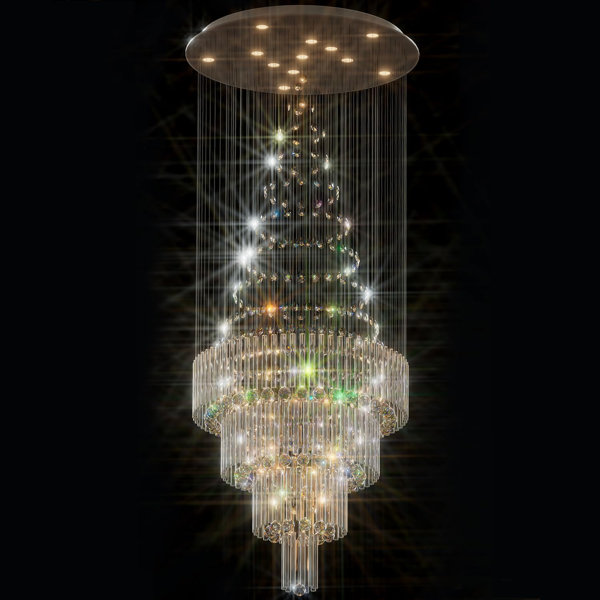 Rosdorf Park Devena D 32'' x H 120'' Crystal 3000-6000K Dimmable LED ...