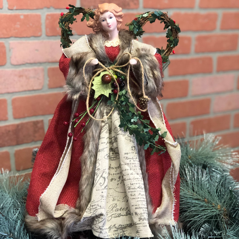 The Holiday Aisle® Homespun Angel Tree Topper & Reviews | Wayfair