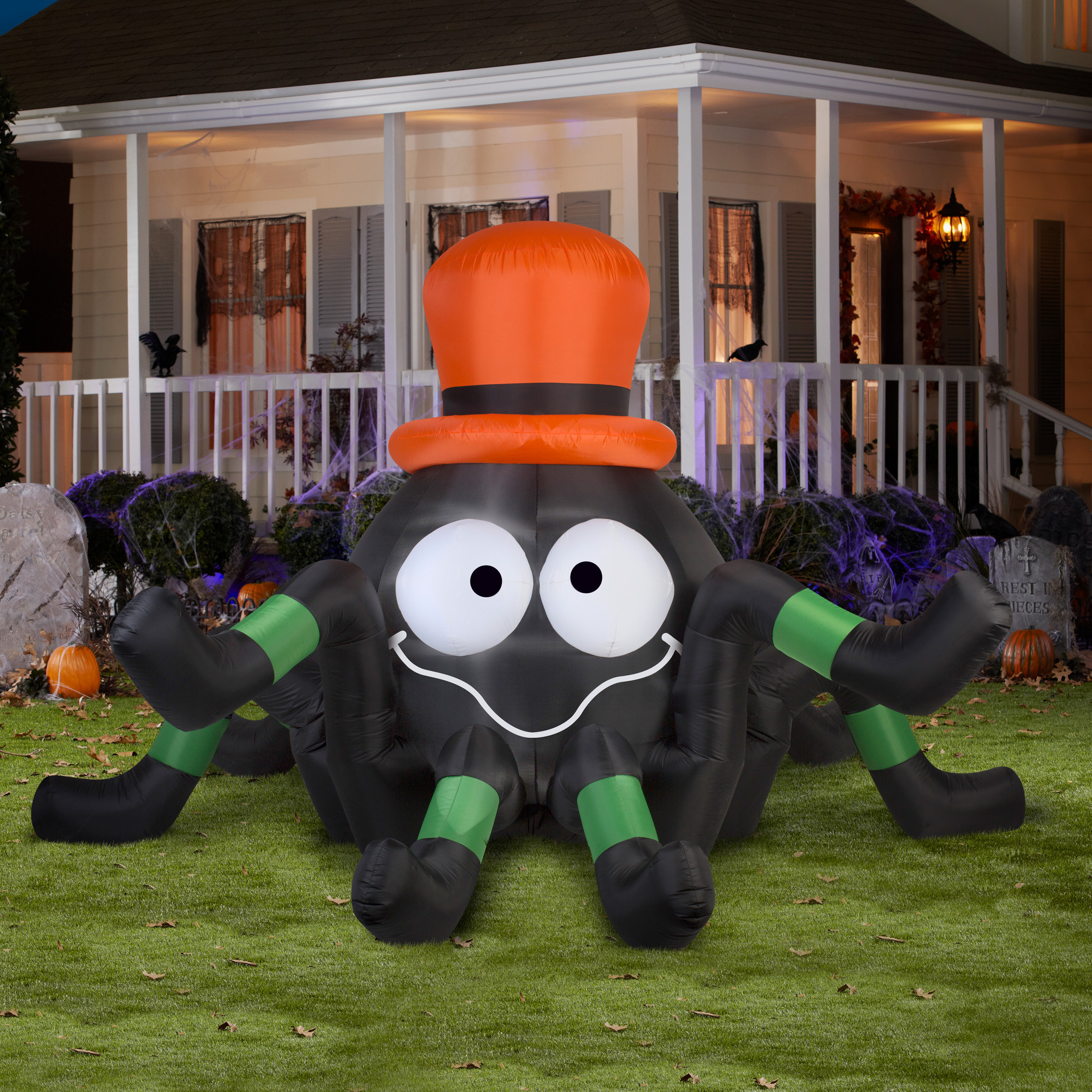 Gemmy Industries Airblown Animated Spider Giant Inflatable with Hat ...