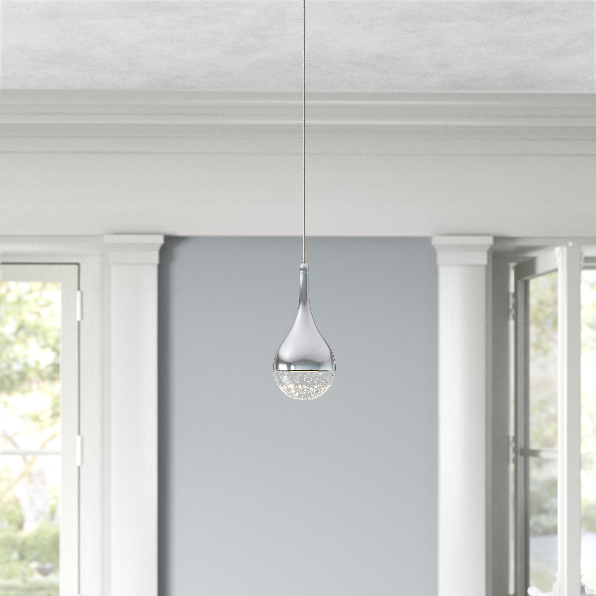 Wade Logan® Carilyn 1 - Light Single Teardrop LED Pendant & Reviews ...