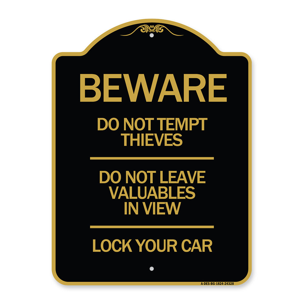 Signmission Designer Series Sign - Beware Do Not Tempt Thieves - Do Not ...