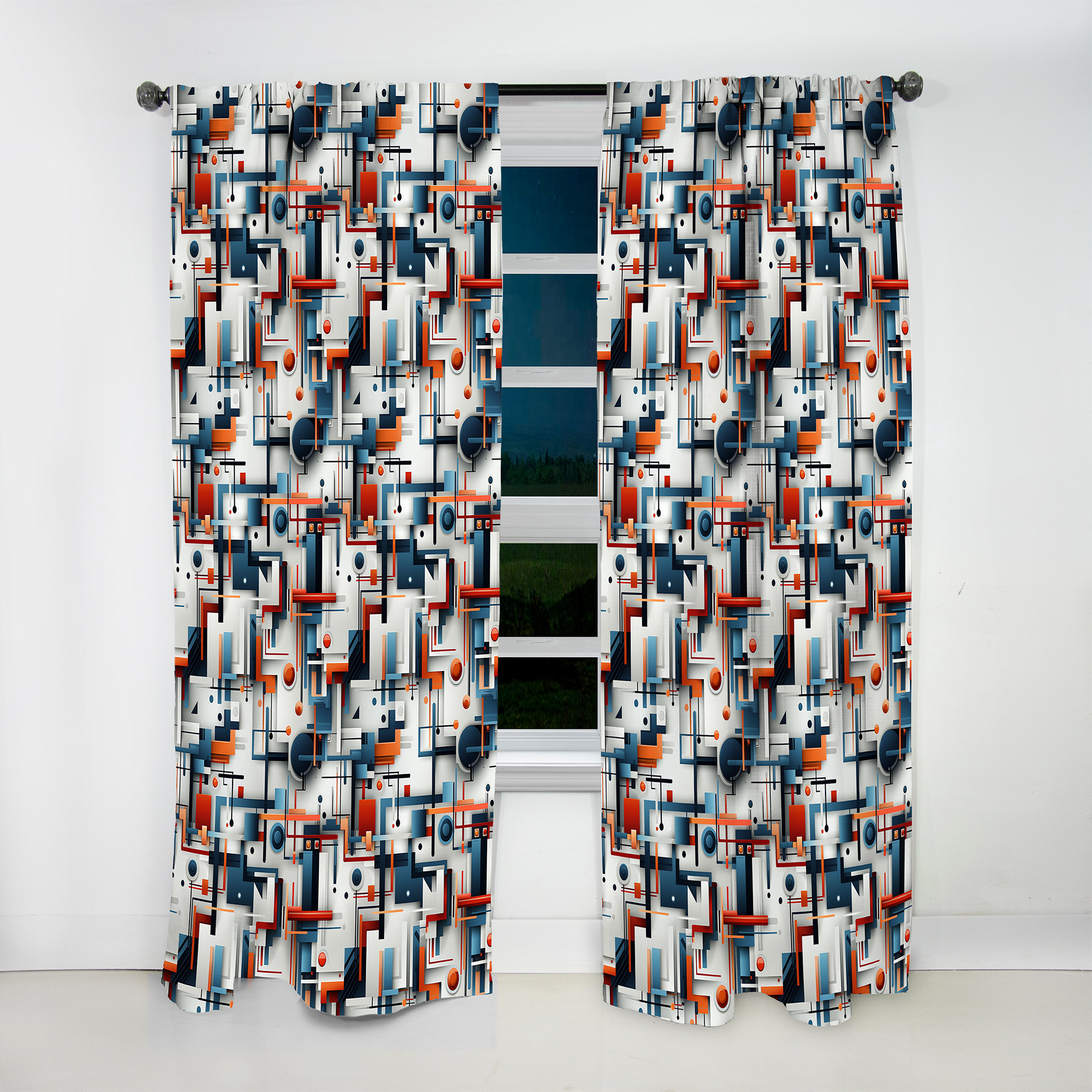 Design Art Blue Industrial Matrix Geometric Reflections - Abstract ...