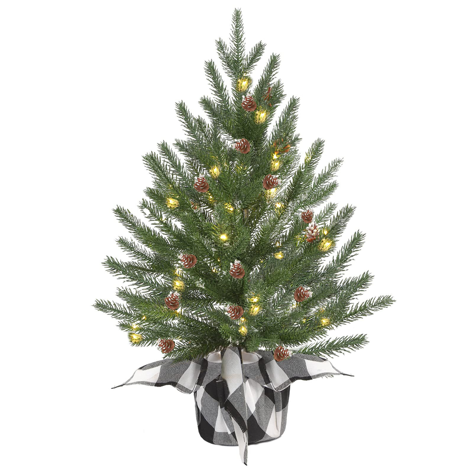 The Holiday Aisle® 24 inch prelit Tabletop Mini Christmas Tree with 50 ...