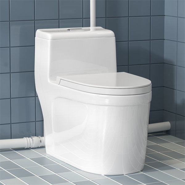 SUPERFLO Contemporary One-Piece Macerating Toilet with Concealed 600W ...