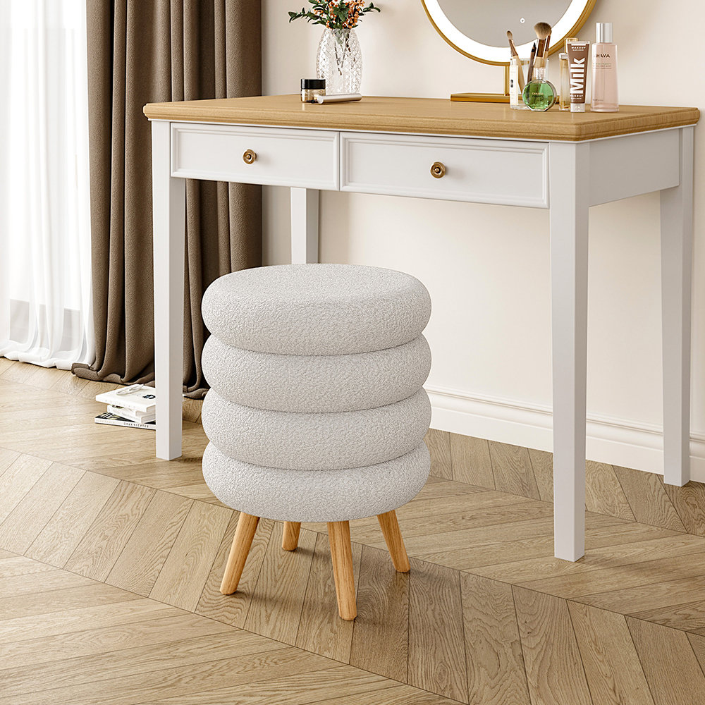 George Oliver Kya 50cm Tall Wood Dressing Table Stool & Reviews ...