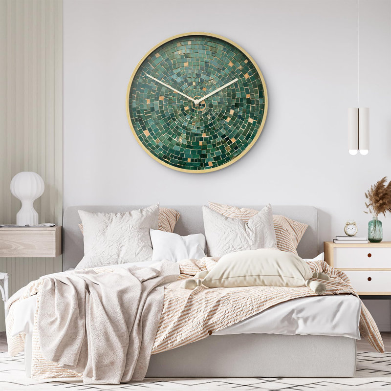 SIGNLEADER Green Mosaic Pattern Illustrations Modern Silent Wooden ...