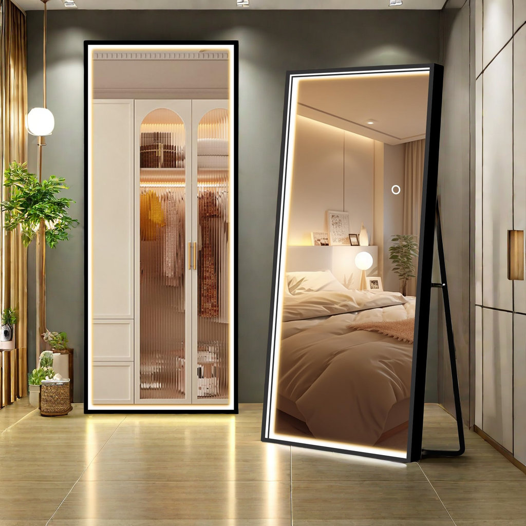 Wrought Studio LED Rectangular Full-Length Vanity Mirror, LED ...