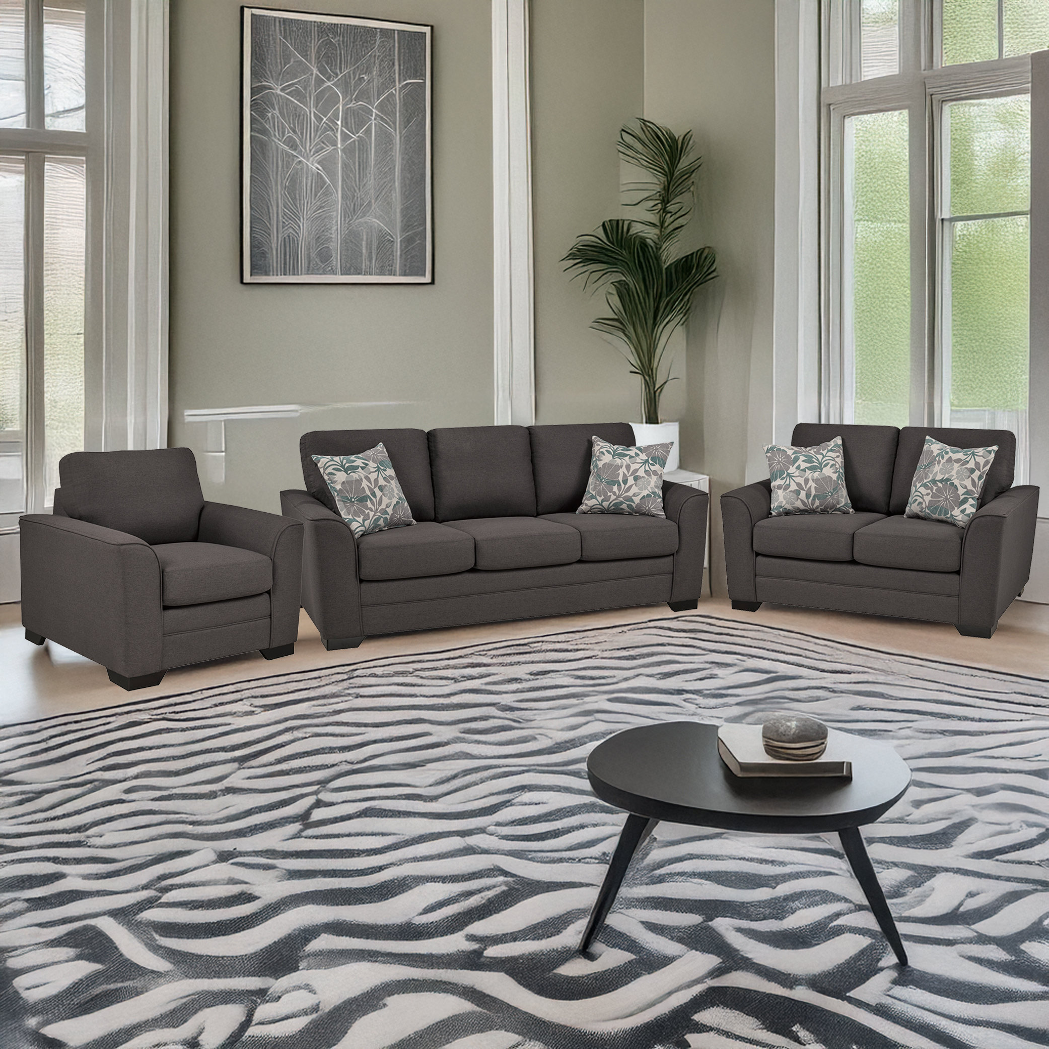 Red Barrel Studio Beauchamp Fabric Sofa & Loveseat & Chair Set ...