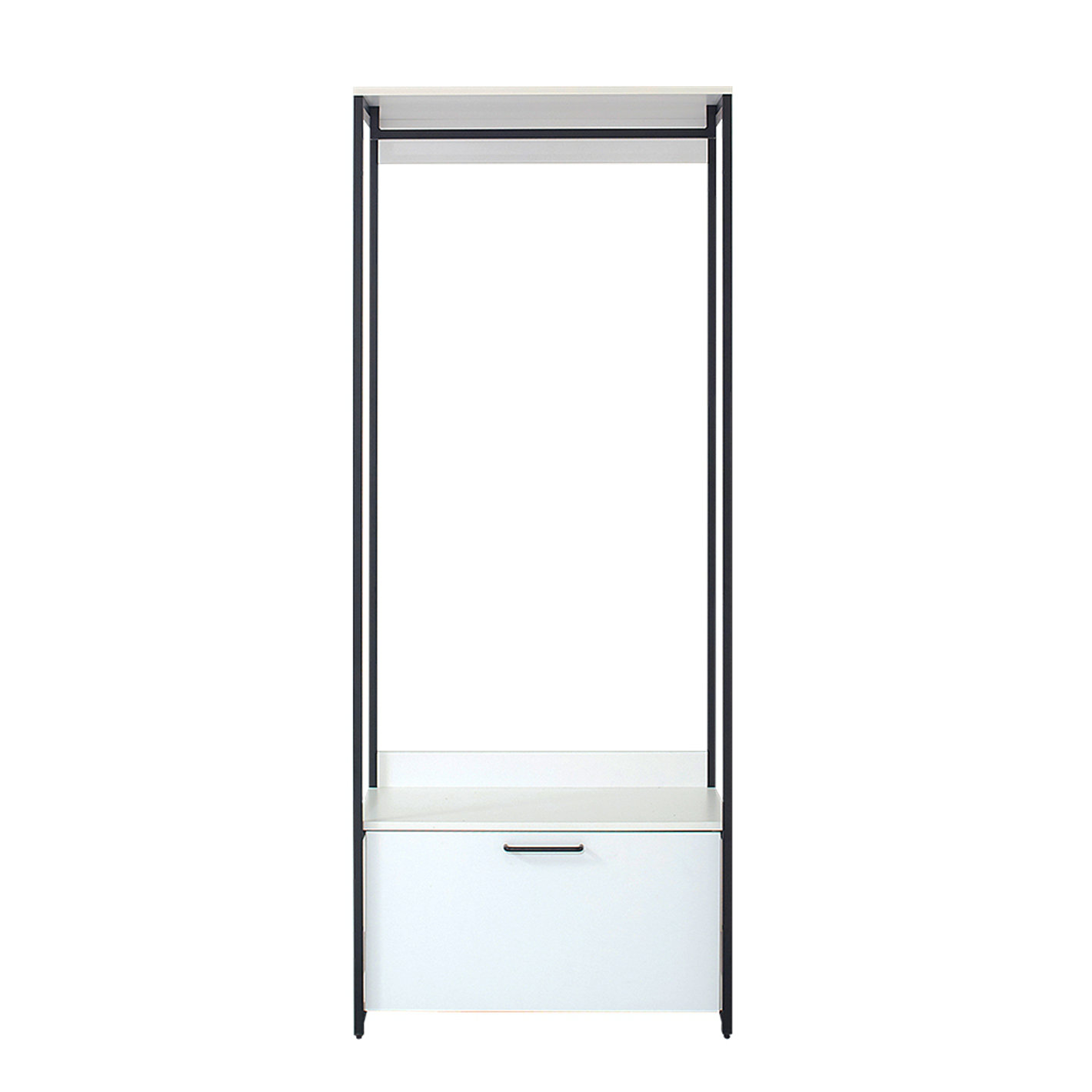 Latitude Run® Fiona Wood And Metal Walk-In Closet With One Drawer | Wayfair