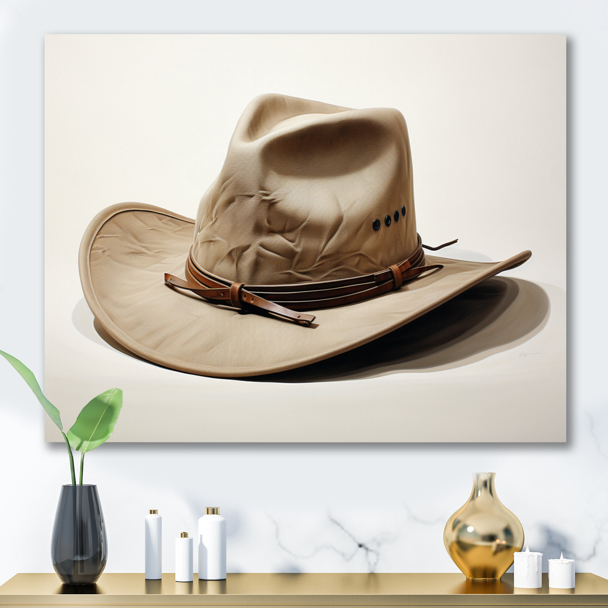 Winston Porter Cowboy Hat Minimalism Style VII - Cowboys Canvas Prints ...