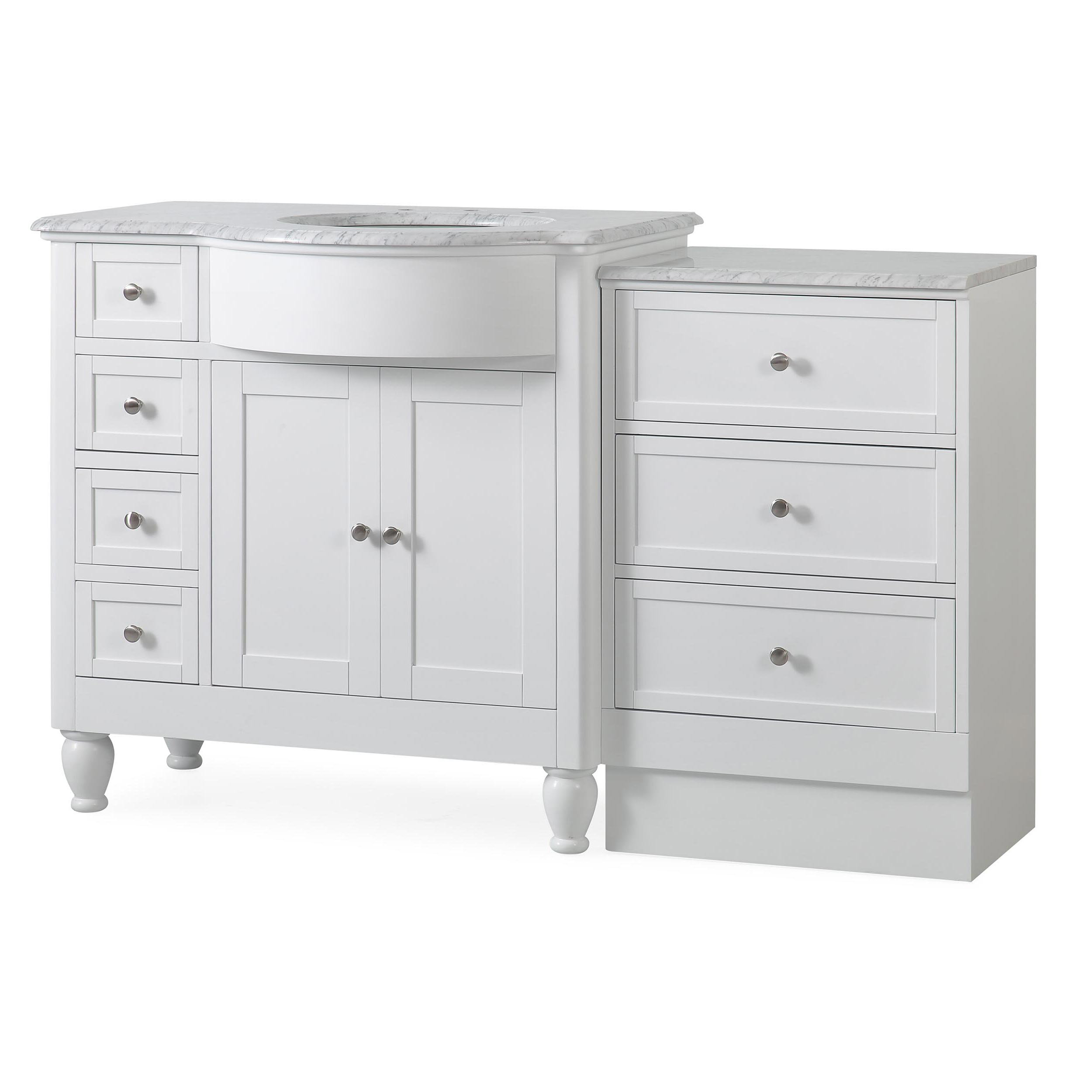 Canora Grey 56" White Bathroom Vanity Single Left Side Sink Cabinet ...