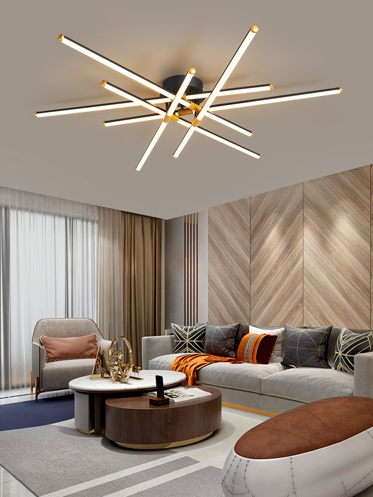 Orren Ellis Modern Ceiling Light Fixture 90W LED Dimmable With Remote ...