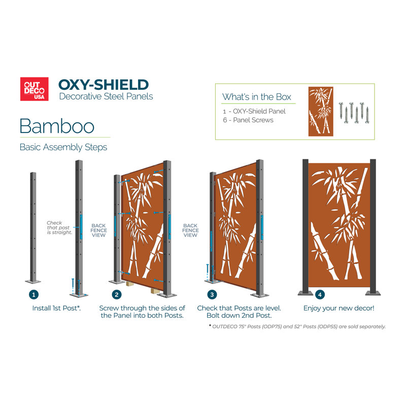 OUTDECO Steel Bamboo Decorative Panel & Reviews | Wayfair