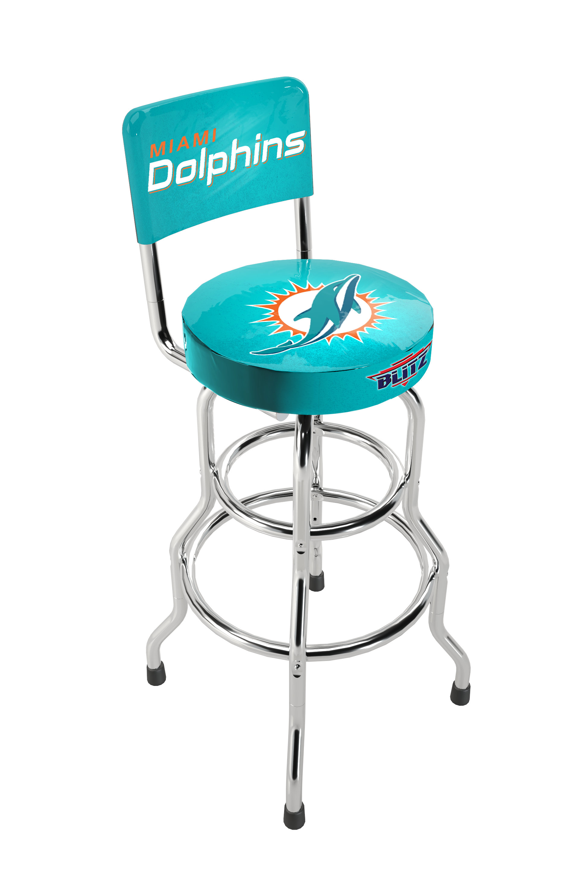 Arcade 1Up Miami Dolphins NFL Blitz High Back Adjustable Swivel Stool ...