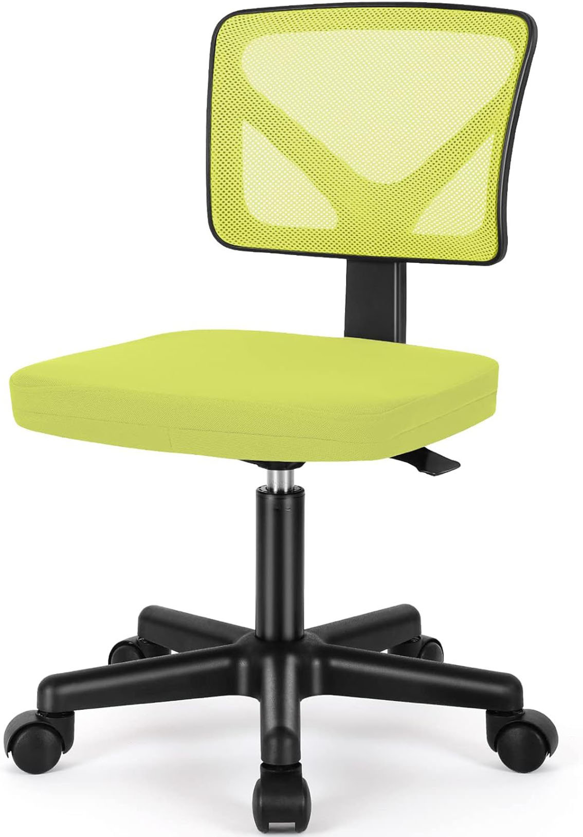 Inbox Zero Armless Small Home Office Desk Chair, Ergonomic Low Back ...